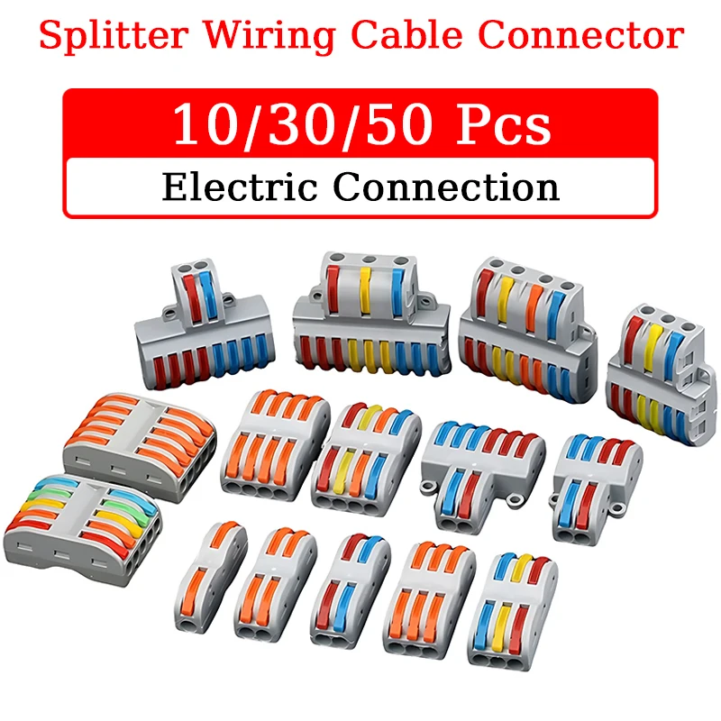 Conector de Cable eléctrico de 1 entrada y salida múltiple, bloque de ...
