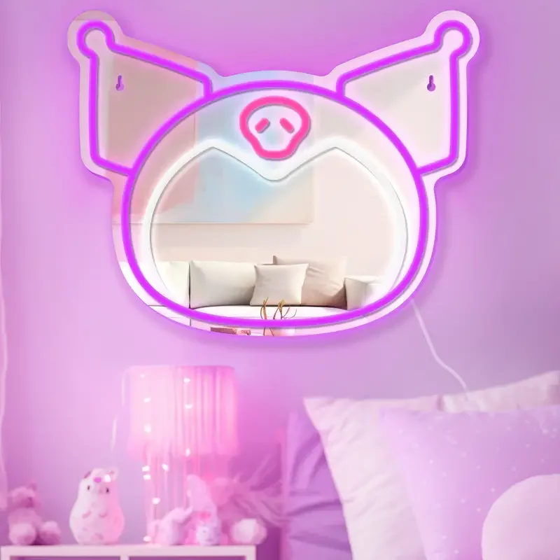Sanrio-Kuromi-Led-Mirror-Neon-Cute-Cartoon-Neon-Sign-For-Bedroom-Girl ...