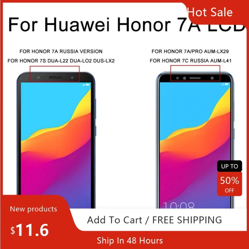 1Pcs-For-Huawei-Honor-7A-LCD-Touch-Screen-Digitizer-For-Honor-7S ...