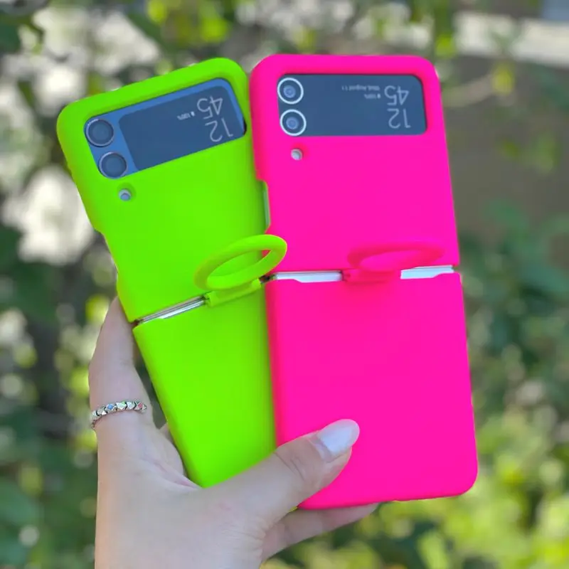 Z Flip 4 5 Case Neon Liquid Silicone Phone Cases Cover for Samsung ...