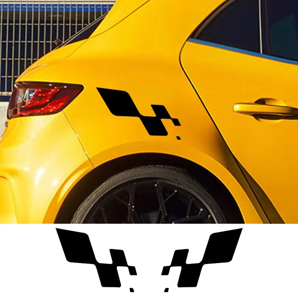 2Pcs Racing Style Car Stickers For Renault Clio RS R.S. 18 4 5 2012 ...