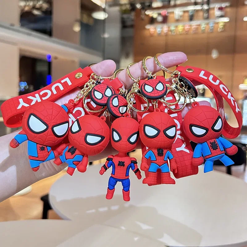 Superhero-Spiderman-Key-Chains-Cartoon-Spider-Man-Doll-Keyrings ...