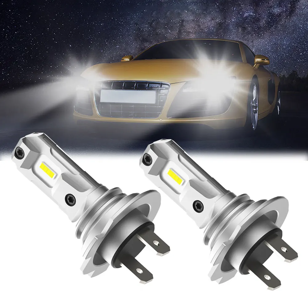 Novo h7 led faróis sem fio mini tamanho design para o farol do carro ...