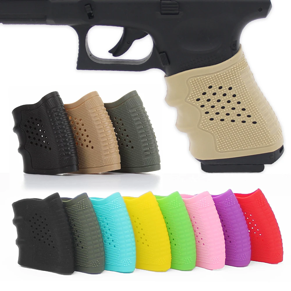 2Pcs Tactical Pistol Holster Rubber Grip Glove Sleeve Handgun Anti-Slip ...