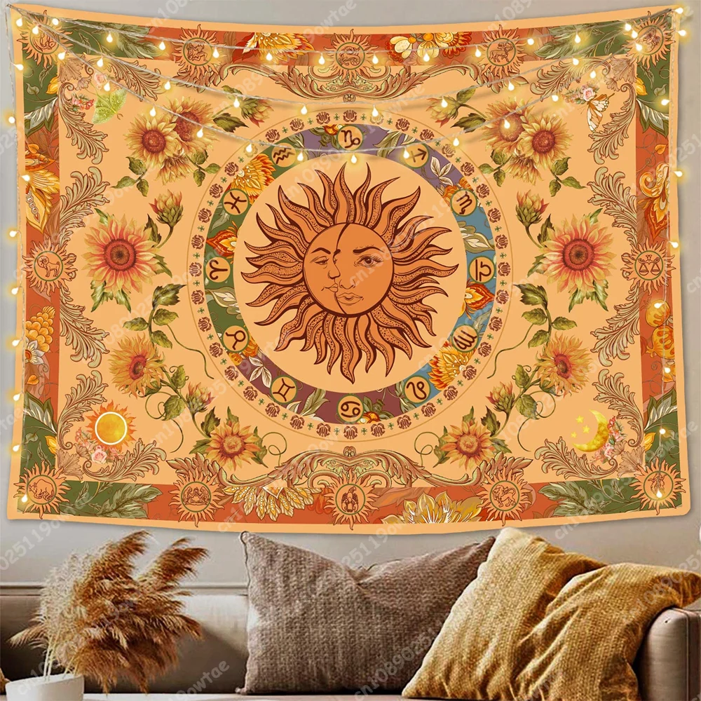 Accnicc-Yellow-Sun-Moon-3D-Printing-Tapestry-Indie-Boho-Tapestry ...