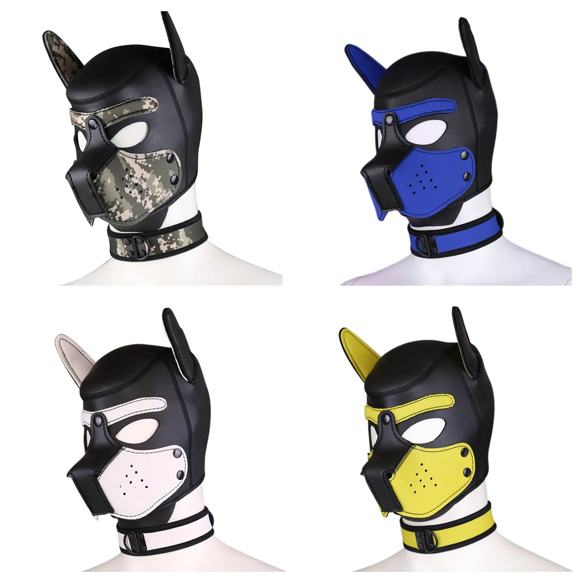 10 Colors Fashion Puppy Cosplay Mask Party PU Leather Rubber Unisex ...