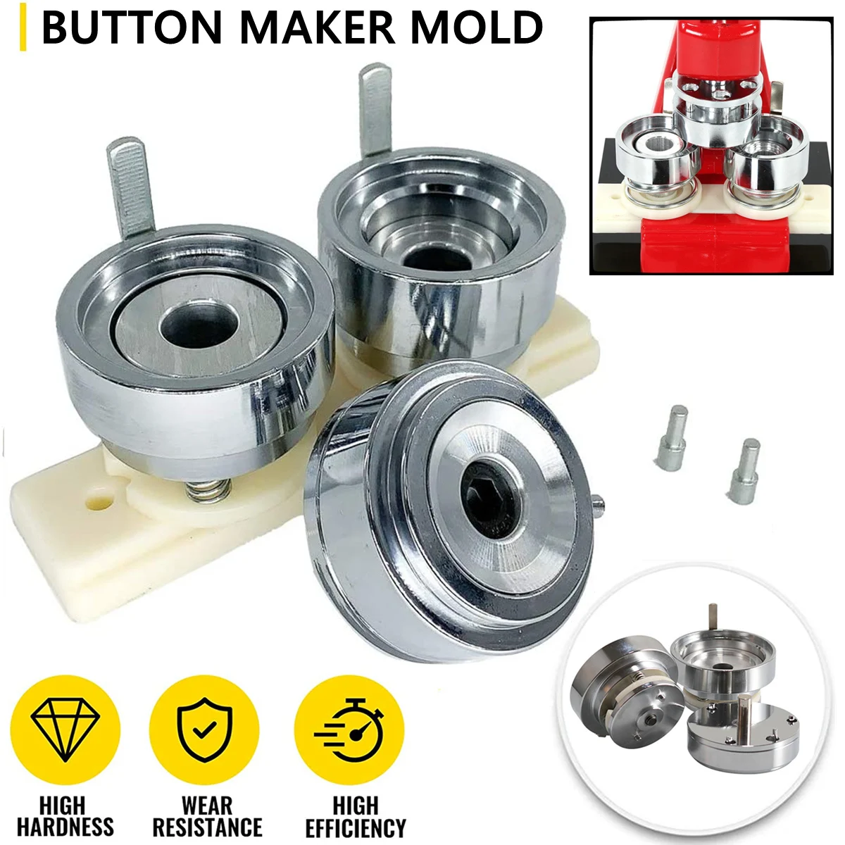 Badge Punching Die Round Button Mold 25/32/37/44/58/75MM DIY Button ...