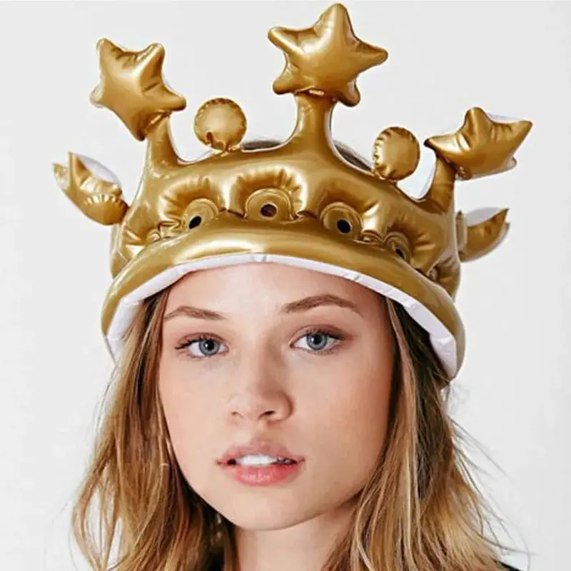 PVC-Inflatable-Party-Hat-Gold-Kids-Birthday-Hats-Birthday-Princess ...