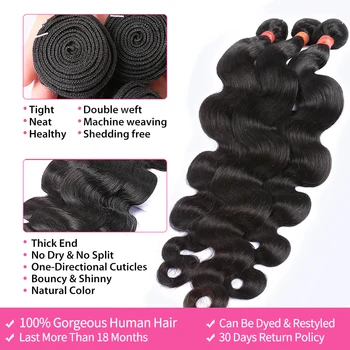 Addictive 30 40Inch Body Wave Bundles Human Hair Brazilian Hair Water ...