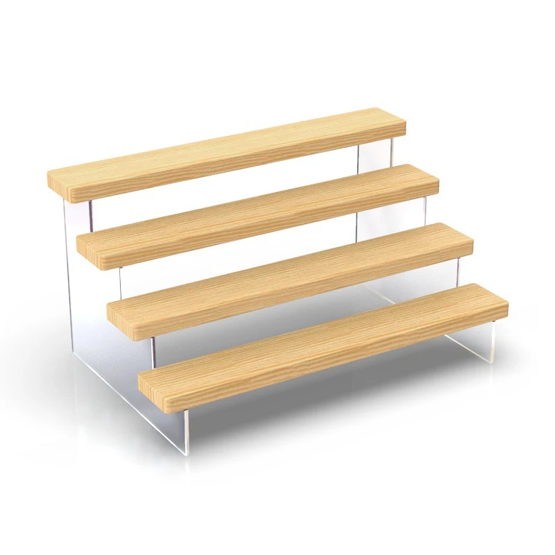 Acrylic-Solid-Wood-Storage-Display-Stand-Blind-Hand-Made-Multi-Layer ...