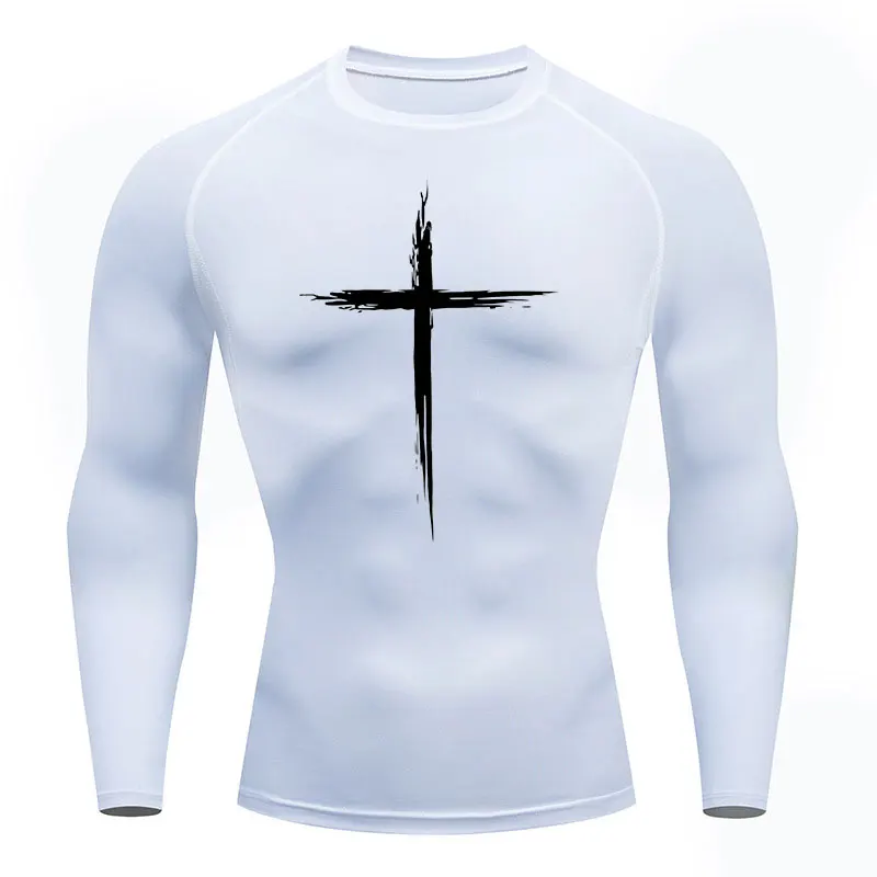 Y2K-Men-Running-Compression-Shirt-Gym-Quick-Dry-Cross-Print-Sportswear ...
