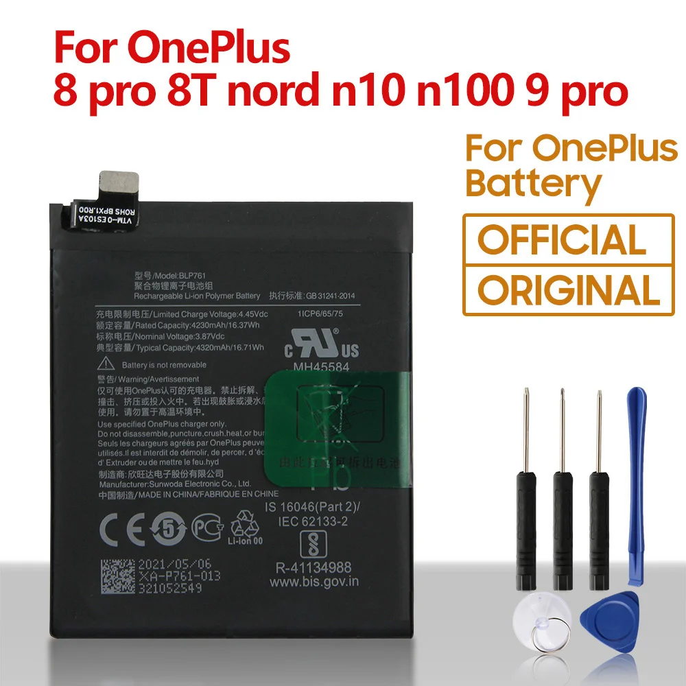 Batería de repuesto Original para OnePlus 8, 8Pro, 8T, 9, 9Pro, 9R ...