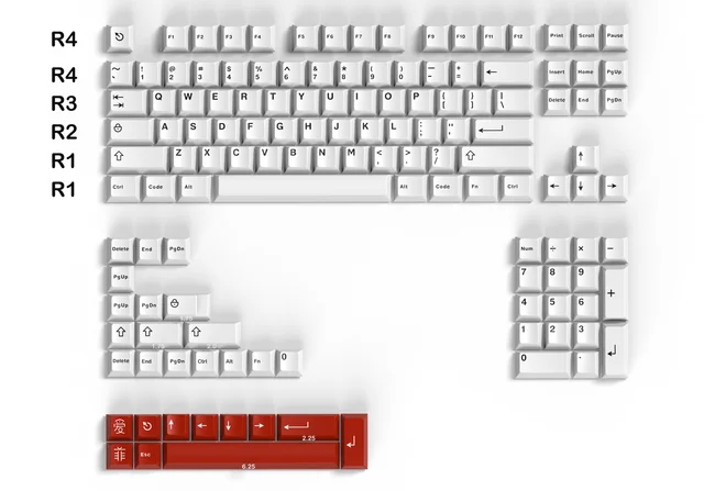 GMKY BOW Contrast Colors Keycaps Cherry Profile DOUBLE SHOT ABS FONT ...