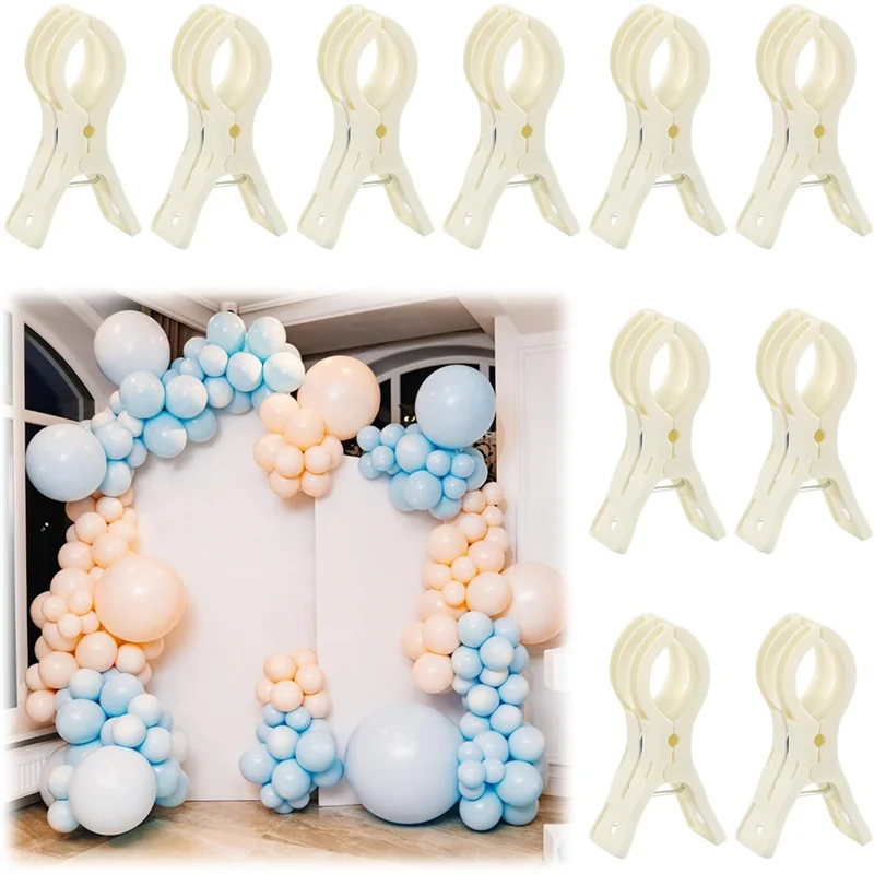 ABKY-10Pcs Large Balloon Arch Clips Plastic Transparent Backdrop Spring ...