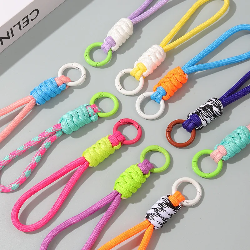 Creative-Hand-Woven-Keychain-For-Mobile-Phone-Lanyard-Anti-Lost-Knot ...