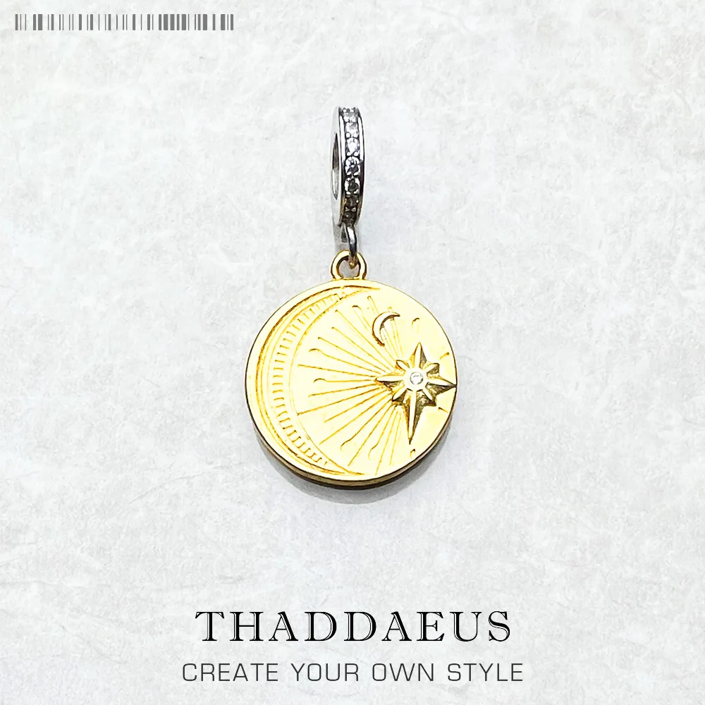 Vintage-Moon-Star-Charm-For-Women-Men-Trendy-925-Sterling-Silver-Gold ...