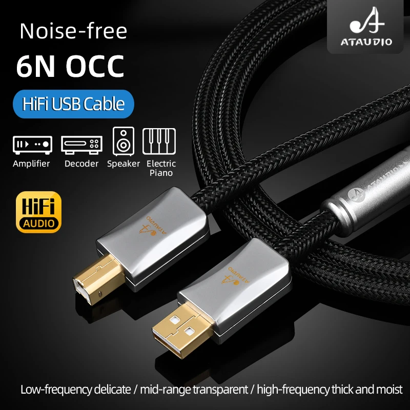 ATAUDIO-Hifi-USB-Audio-Cable-High-Quality-Type-A-B-6N-OCC-Core-with-3u ...