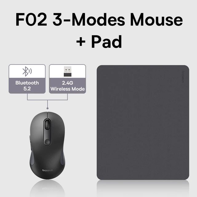 Baseus F02 Ergonomic Wireless Mouse (without Battery) Wireless Mouse ...