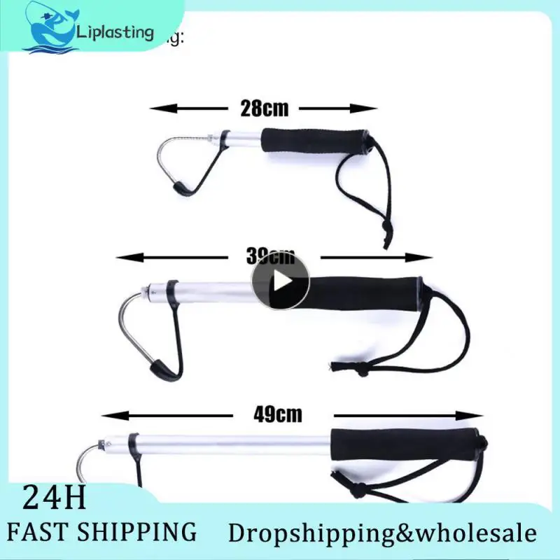 120CM-Stainless-Steel-Gaff-Hook-Spearfishing-Control-Fishing-Telescopic ...