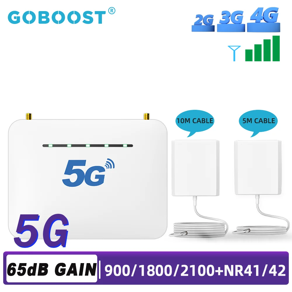 GOBOOST 5G 4G 3G Cellular Amplifier FDD B3 1800 900 2100 Cell Signal ...