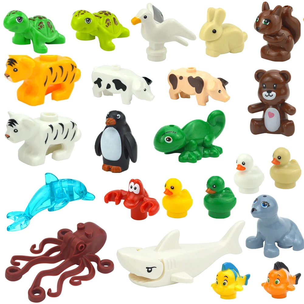 Moc City Animal Series Building Blocks Seagull Penguin Dolphin Little ...