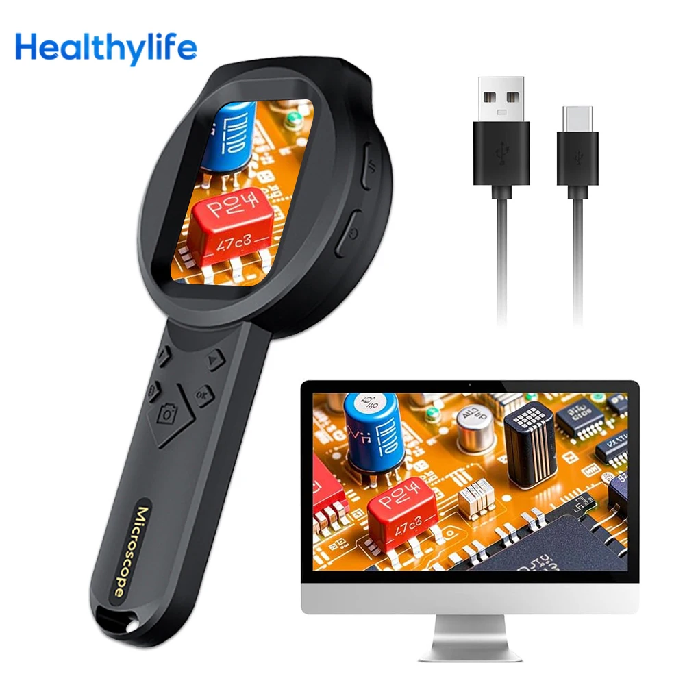 16MP Camera Handheld Dermatoscope, 500X Magnification Skin & Scalp ...