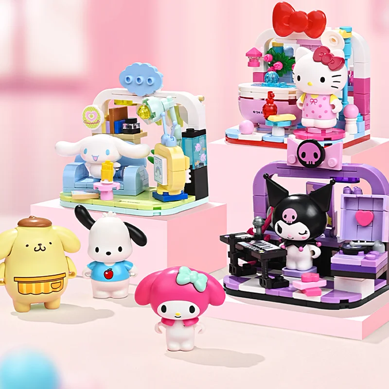 Sanrio-Series-Building-Blocks-Hello-Kitty-Pochacco-Kuromi-Pom-Pom-Purin ...