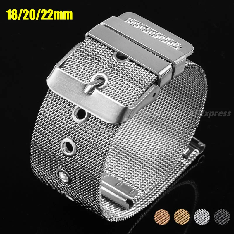 0-4mm-Mesh-Milanese-Watchband-18mm-20mm-22mm-Stainless-Steel-Strap ...