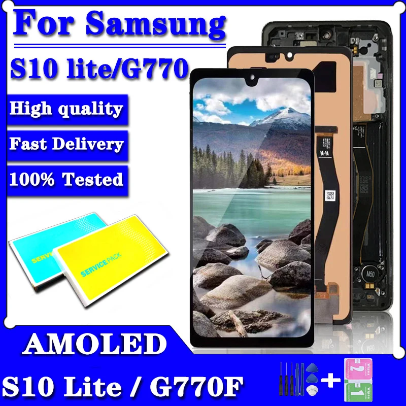 6.7 'amoled S10Lite 삼성 갤럭시 S10 라이트 LCD 디스플레이 터치 스크린 디지타이저 G770F 어셈블리 삼성 S10lite 디스플레이|휴대폰 LCD ...