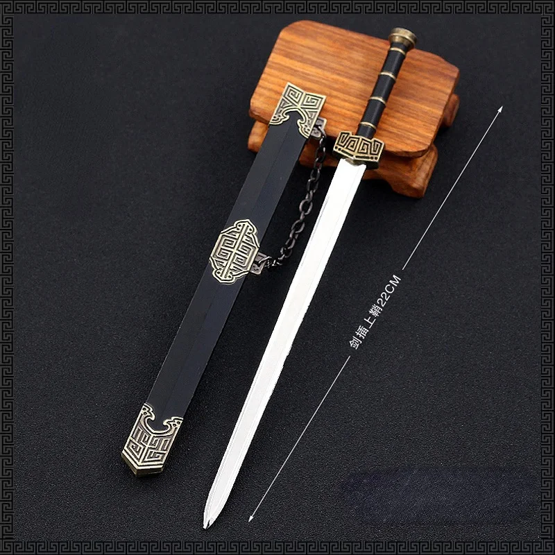 Senjata-Model-Pedang-Panjang-22Cm-dengan-Sarung-Logam-Kung-Fu-Mainan ...
