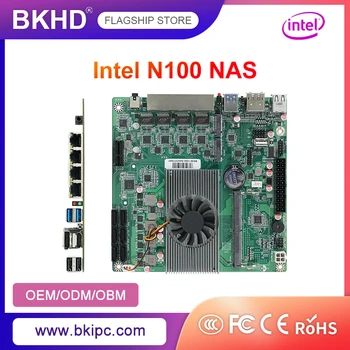 BKHD Intel Alder Lake N100 DDR5 NAS Motherboard ITX Home Processor 4*Intel I226 2.5G LAN M.2 ...