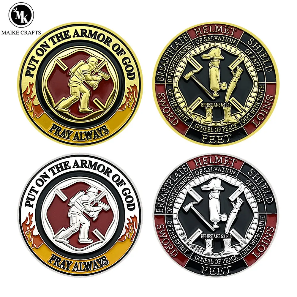 God-s-Armor-Challenge-Coin-Brave-Fireman-Gold-Coin-Pray-Always-In-God ...