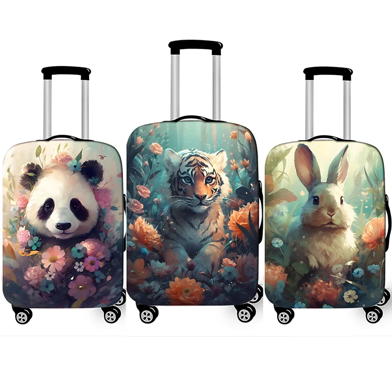 Cute Animal Tiger Rabbit Panda Pattern Luggage Cover for Travel ...