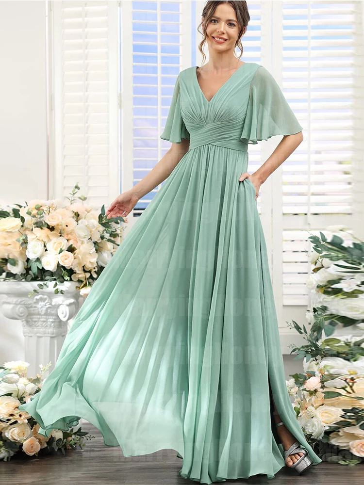V-Neck-Slit-Flutter-Sleeve-Bridesmaid-Dress-with-Pockets-A-Line-Long-Chiffon-Lace-Up-Back.jpg