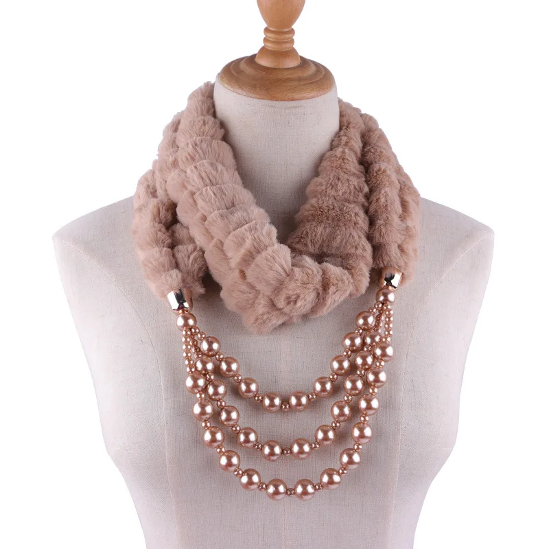 Collar de perlas multicapa de lujo para mujer, bufanda de cuello de ...