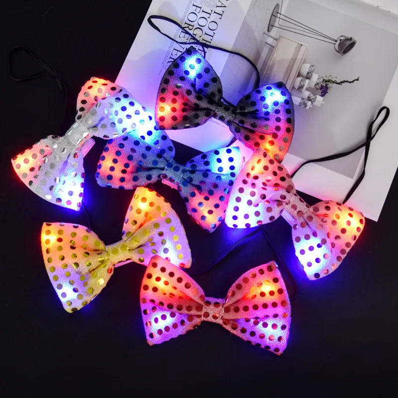 Party Glowing Light Up Toy Female Male Flashing Led Bow Tie Dancing ...