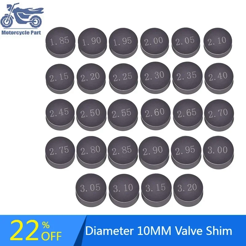 10pcs Motorcycle Engine Parts Valve Shim 10mm Complete Refill Kit For ...