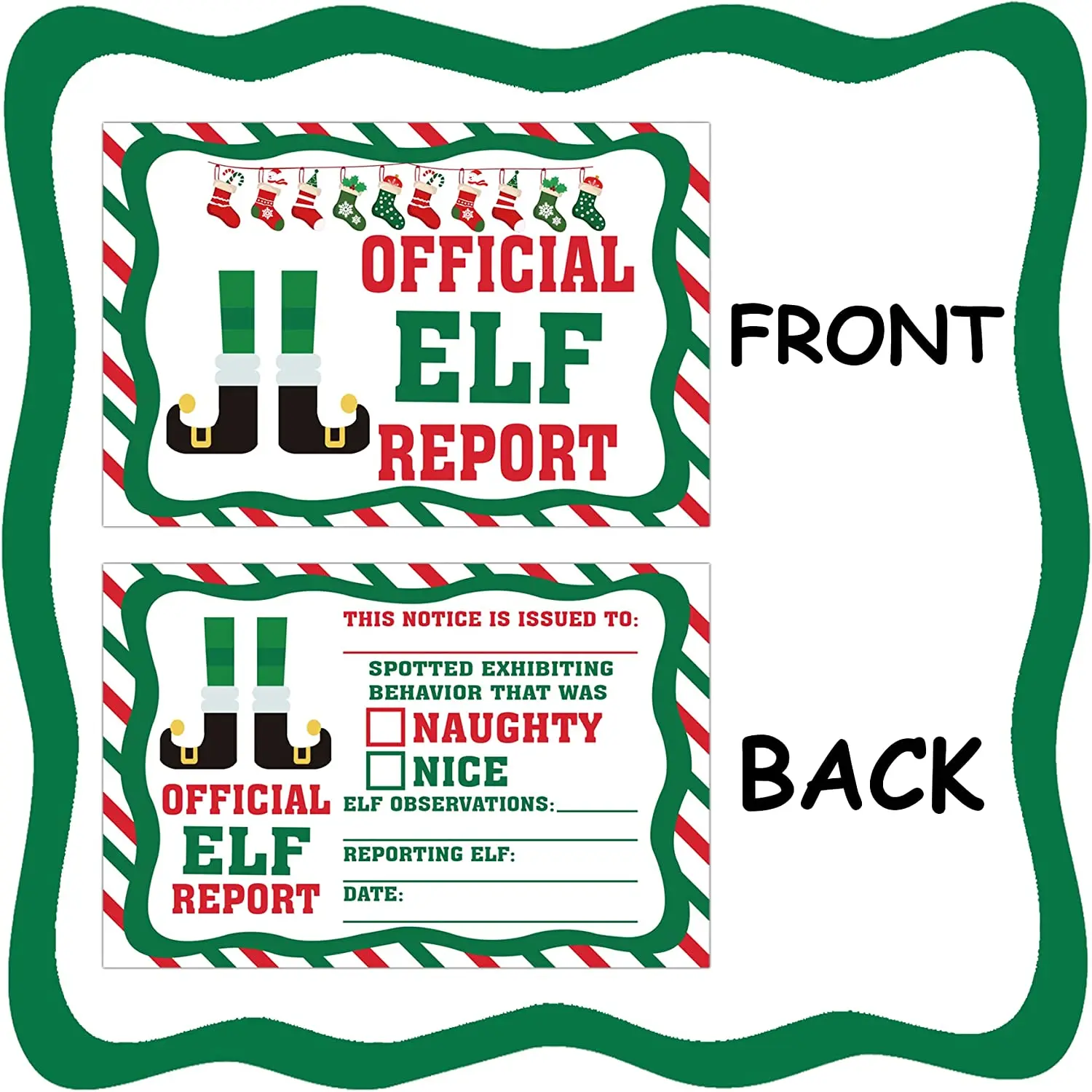 25Pcs-Elf-Reports-Christmas-Cards-4-6-Inches-Elf-Report-Naughty-and ...
