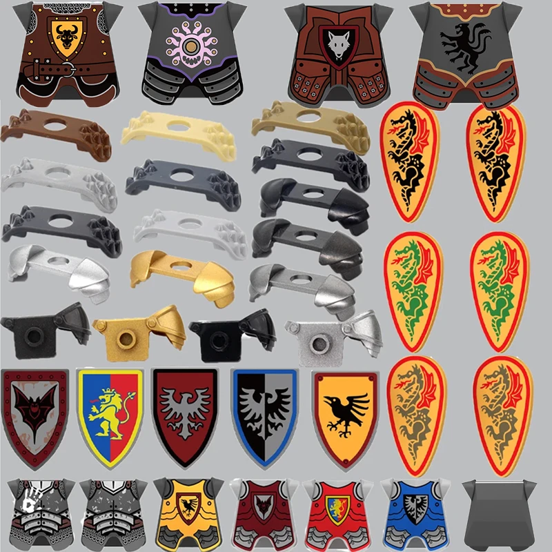 redniowieczny-czerwony-lew-czarny-orze-rycerzy-zbroja-klocki-zbroja ...