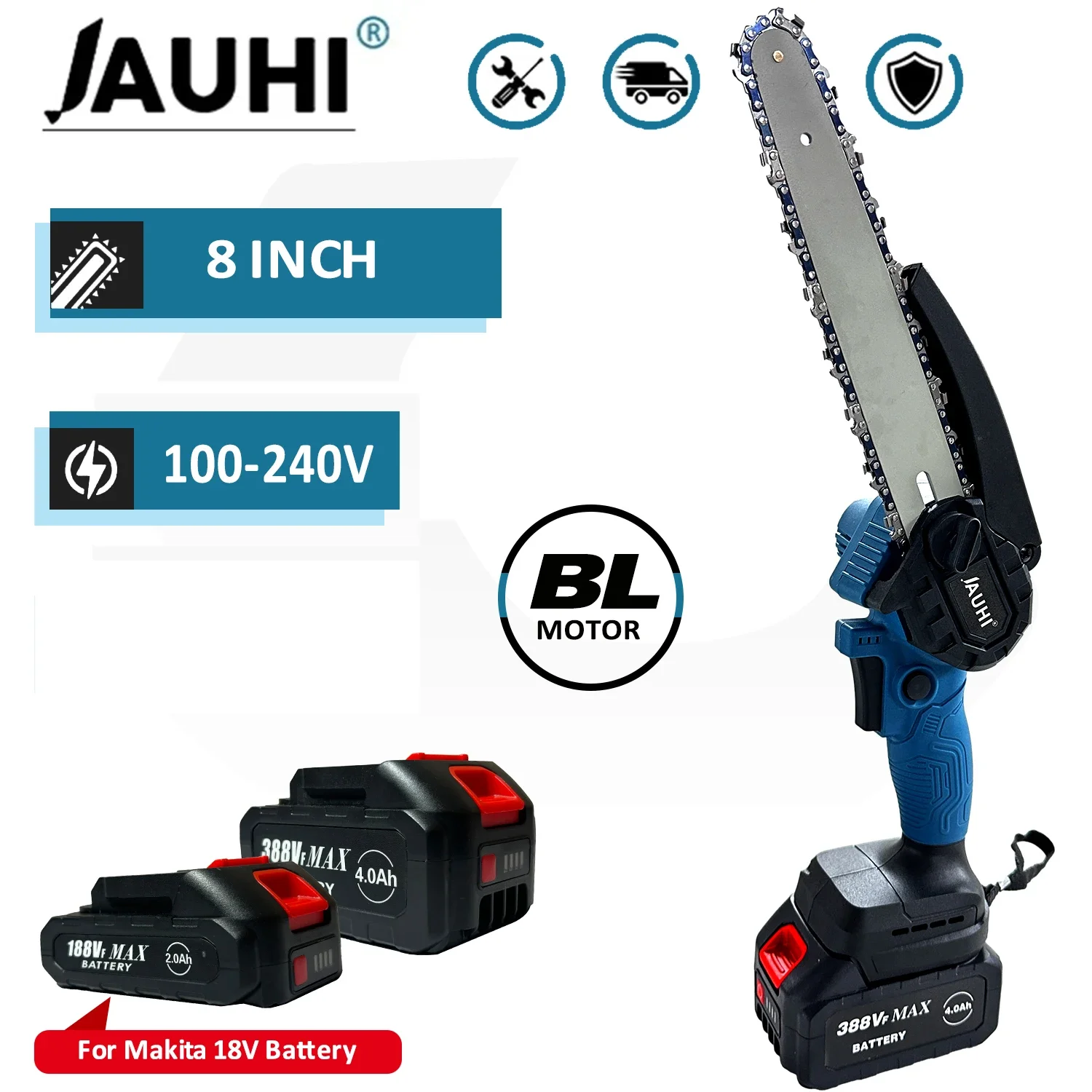 JAUHI-8-Inch-Powerful-Cordless-Handheld-Chainsaw-Portable-Mini-Logging ...