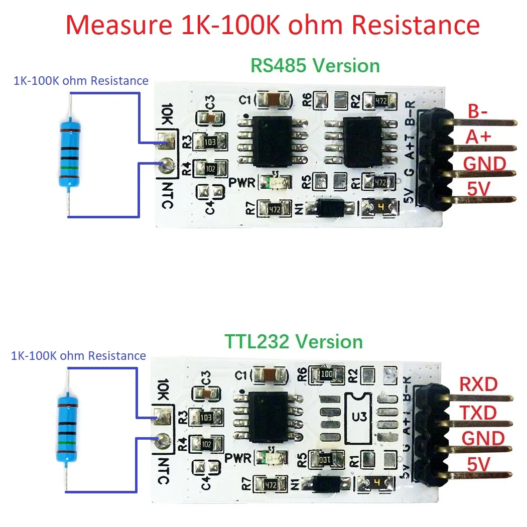1k-100K-Resistance-to-RS485-RS232-TTL-Converter-10K-3950-NTC-Thermistor ...