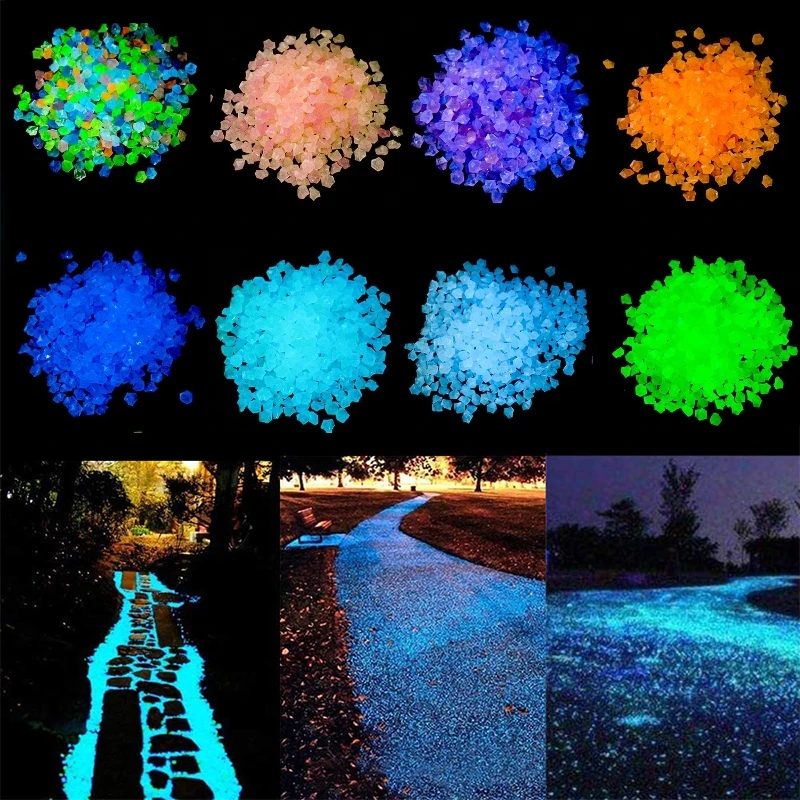 Luminous Sand Stones Garden Park Road Pebbles Glow In Dark Ornament ...
