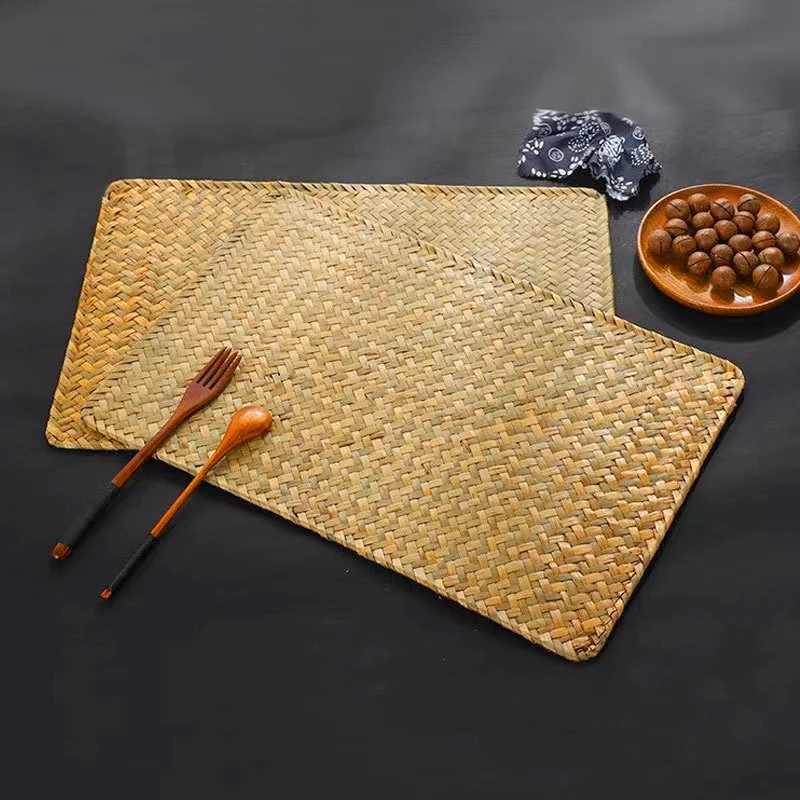 Thickened-Woven-Placemat-Teacup-Mat-Rectangular-Table-Mat-Household ...