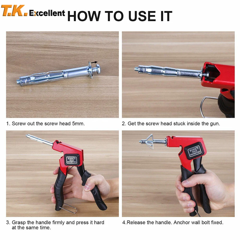 Hand Tools Plasterboard Tool Gypsum Board Anchor Fixed Metal Gun Pladur ...