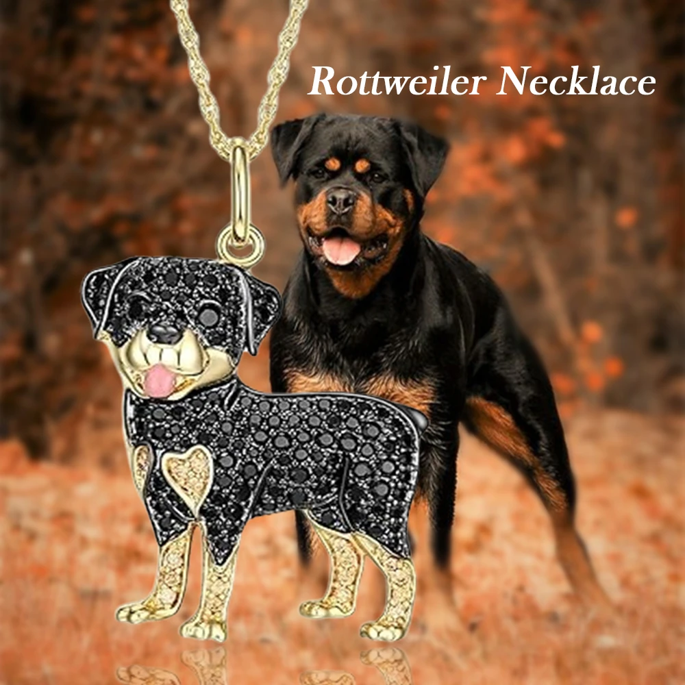 Exquisite-and-Cute-Rottweiler-Dog-Pendant-Necklace-for-Women-Elegant ...