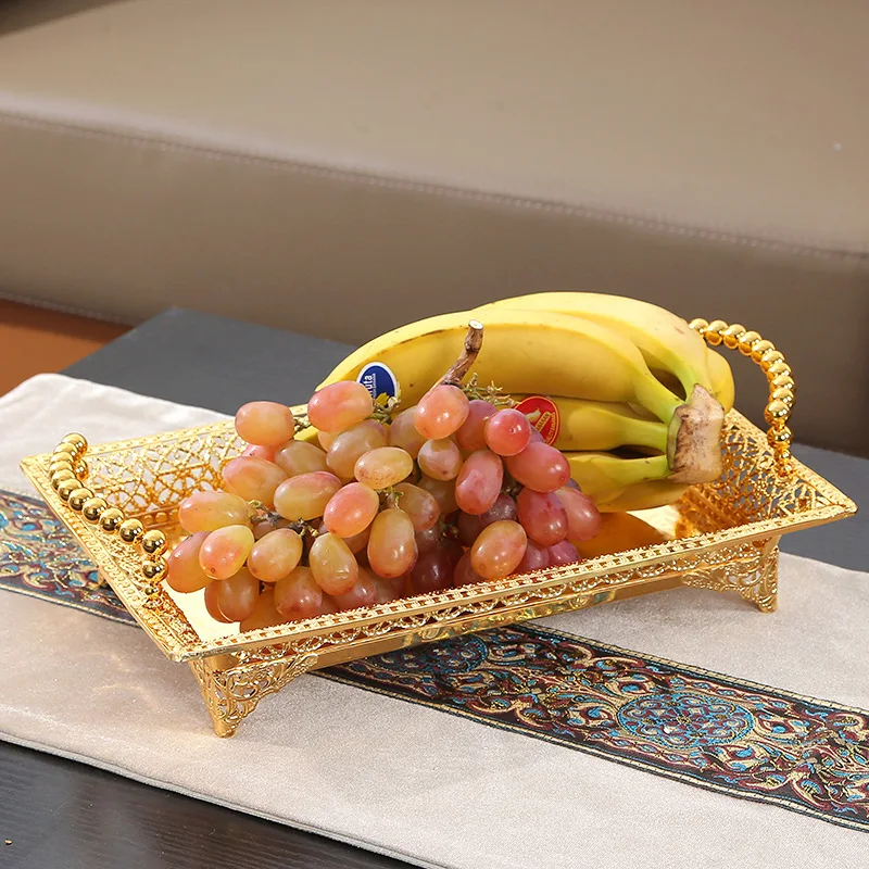 GP24-Rectangular-Gold-silver-Metal-Fruit-Plate-Living-Room-Table ...