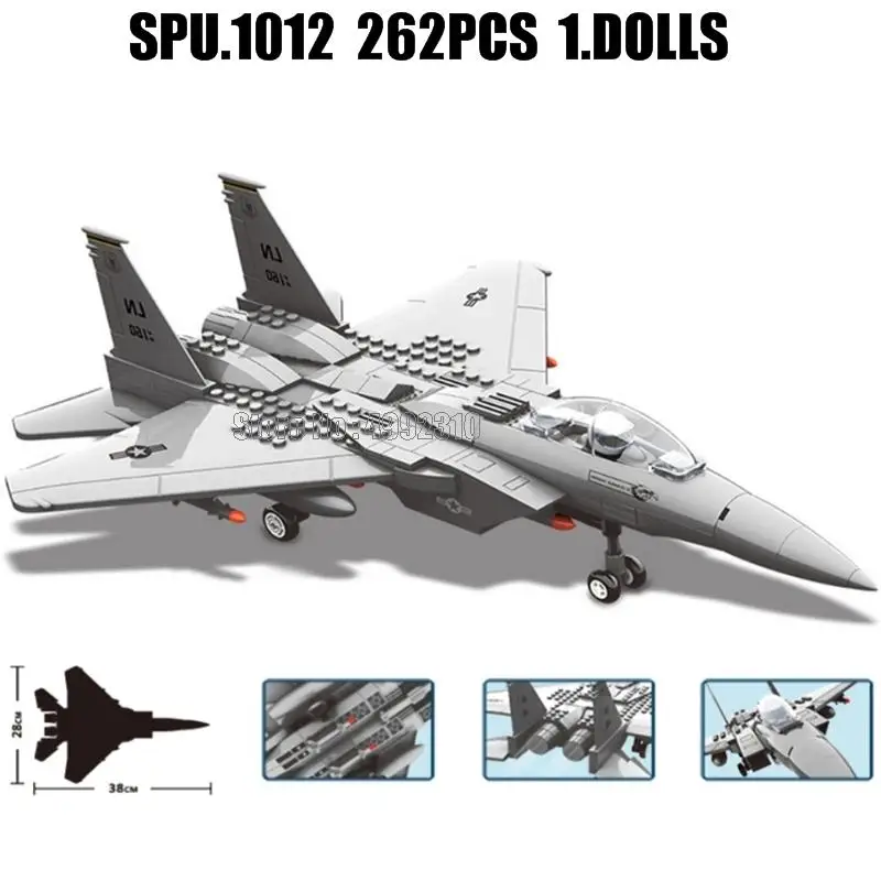 4004-262pcs-Military-Carrier-based-F15-Eagle-Fighter-Weapon-Army-Boy-1 ...