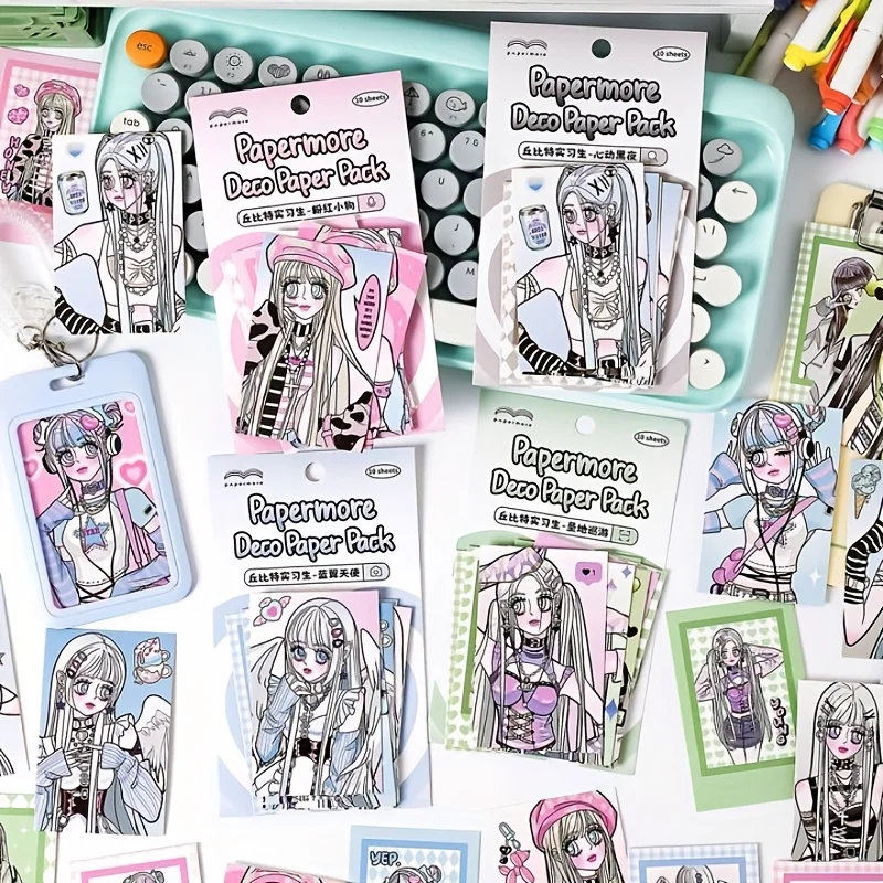 MOHAMM-10-Sheets-Star-Cute-Cartoon-Girls-Paper-Sticker-Decorative ...