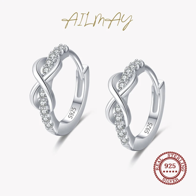 925 Sterling Silver Earrings Infinity | 925 Sterling Silver Hoop Earrings - 925 - Aliexpress