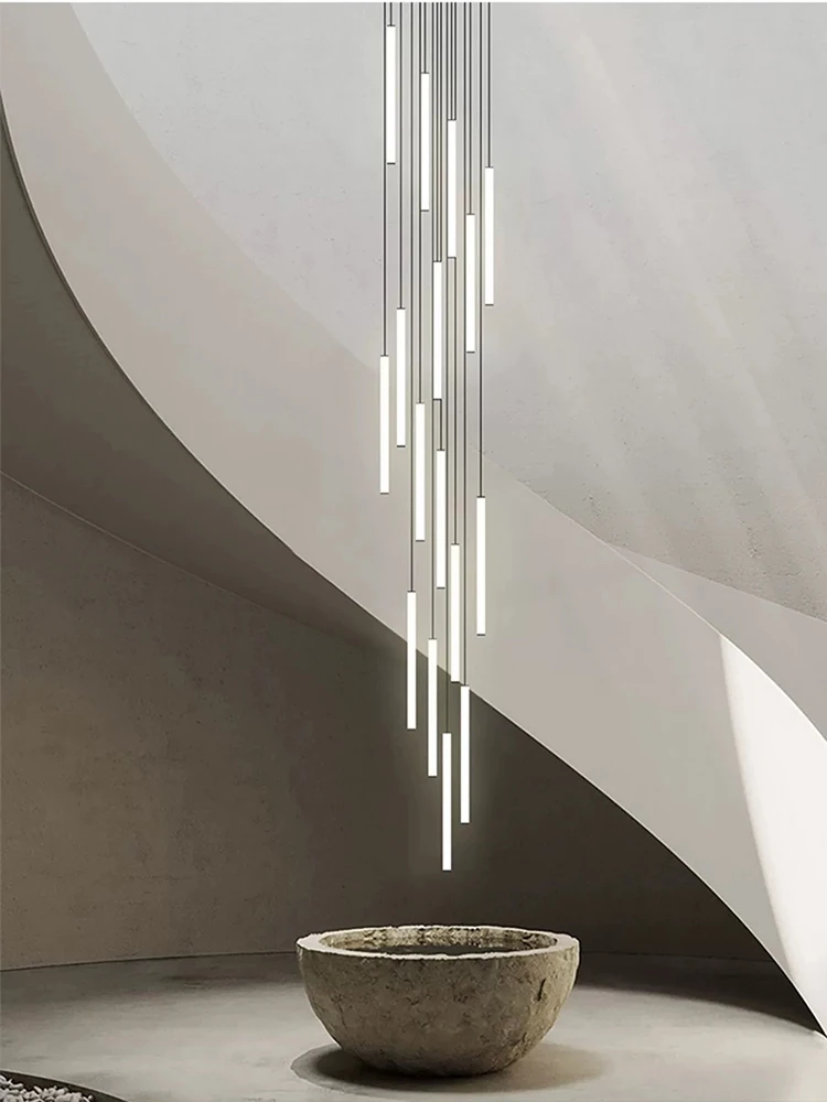 Luxo-moderno-Led-L-mpada-Pendent-Loft-Preto-Teto-Lustre-Sala-Ilumina-o ...
